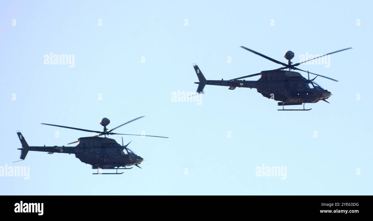 Hellenic airforce helicopters parade Stock Photo - Alamy
