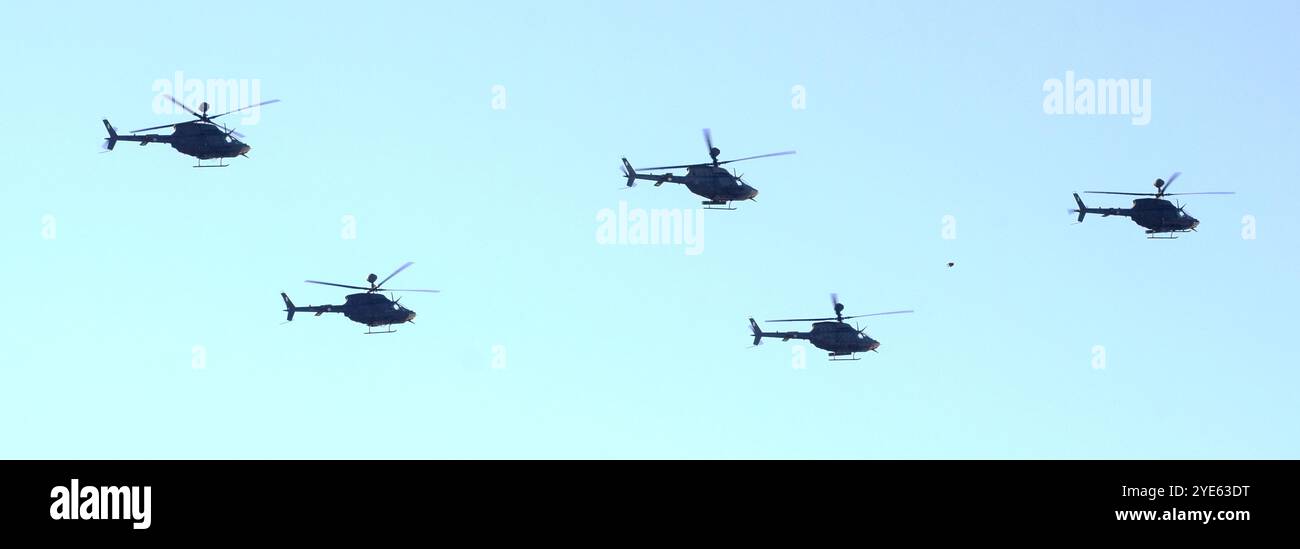Hellenic airforce helicopters parade Stock Photo - Alamy