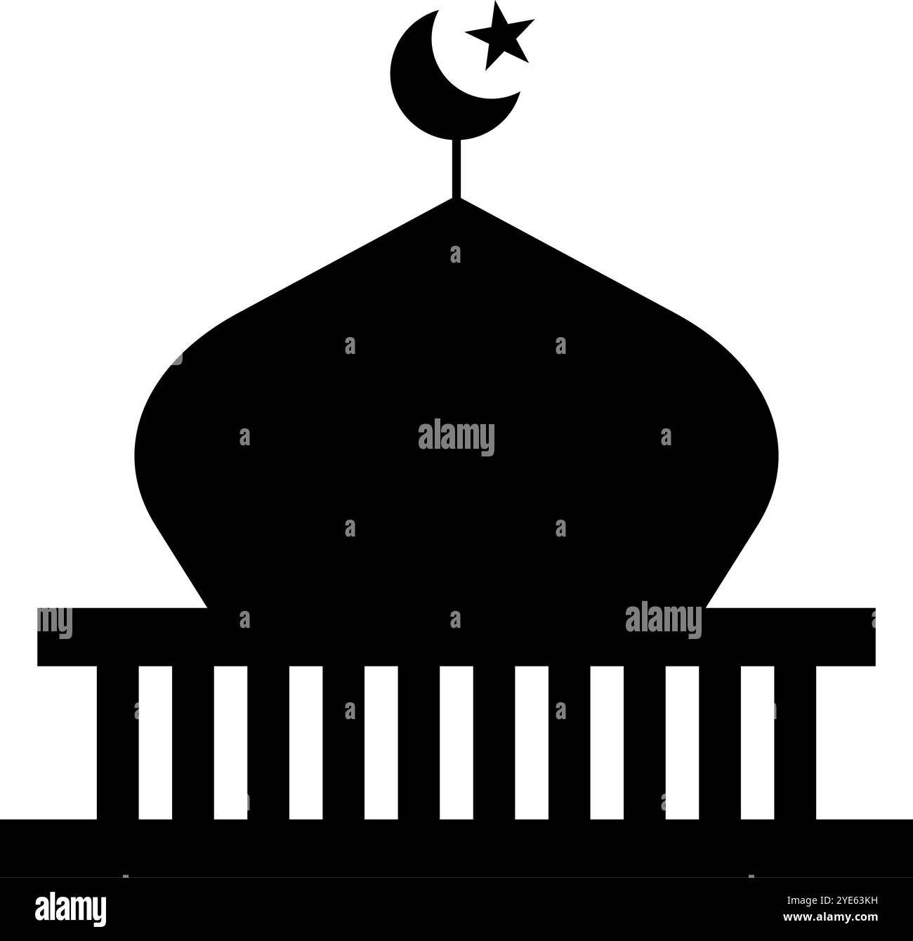 Mosque silhouette icon. Islam worship. Editable vector Stock Vector ...