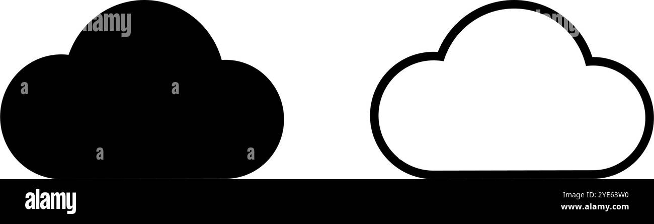 Simple cloud icon set. Editable vector Stock Vector Image & Art - Alamy