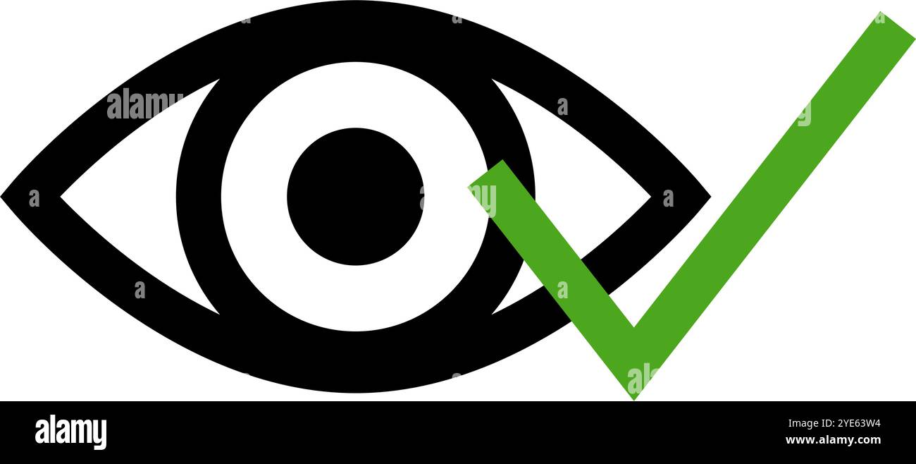 Eye and check mark. Visible check. Editable vector Stock Vector Image ...