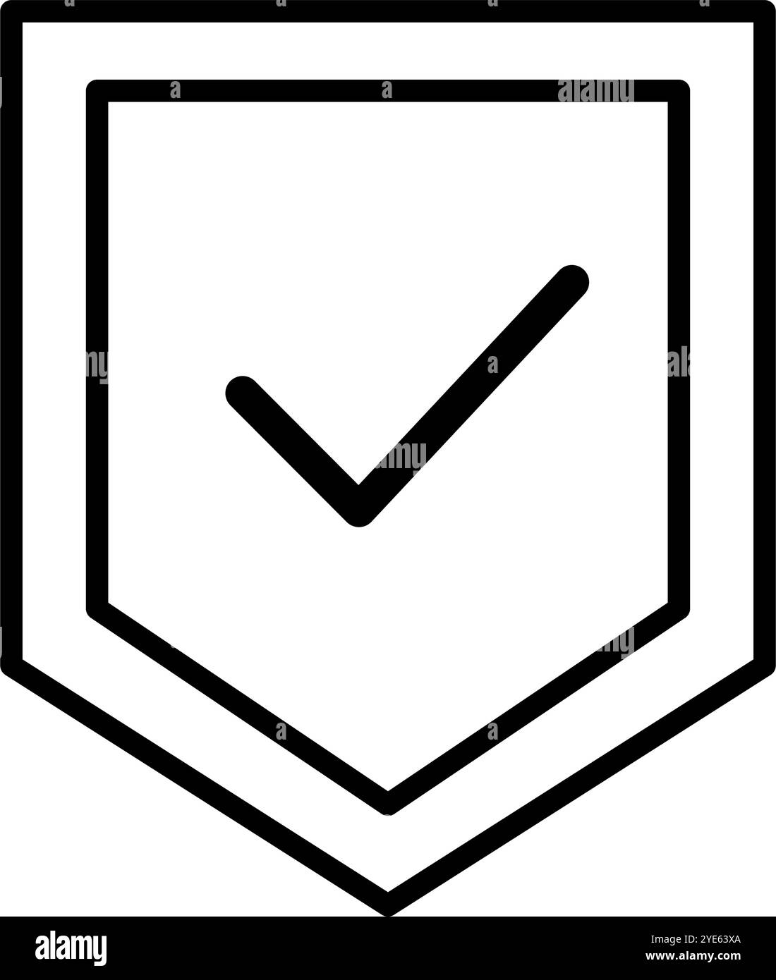 Check mark shield icon. Safety sign. Editable vector Stock Vector Image ...