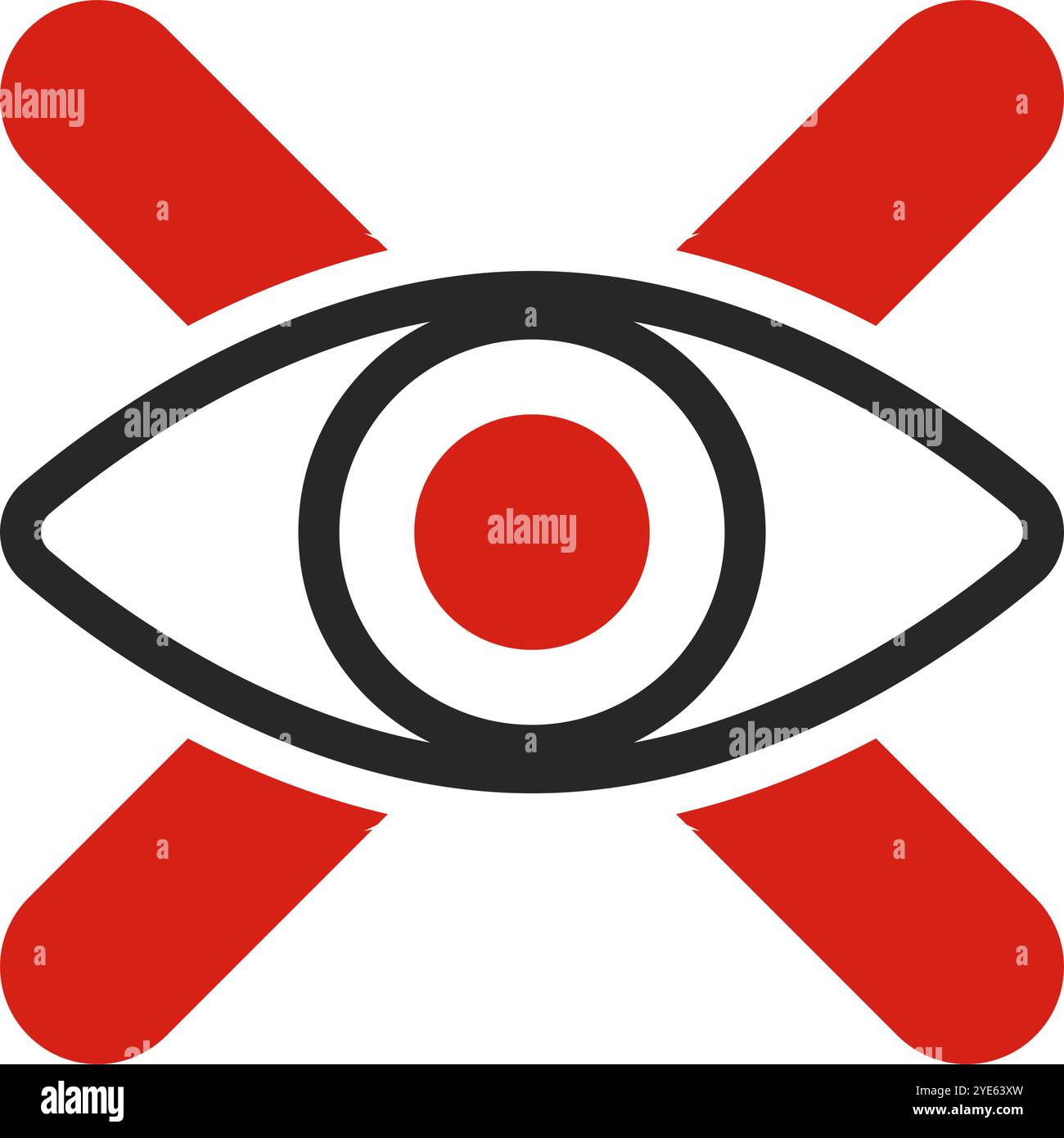 Please do not look. Eye and cross mark icon. Editable vector Stock ...