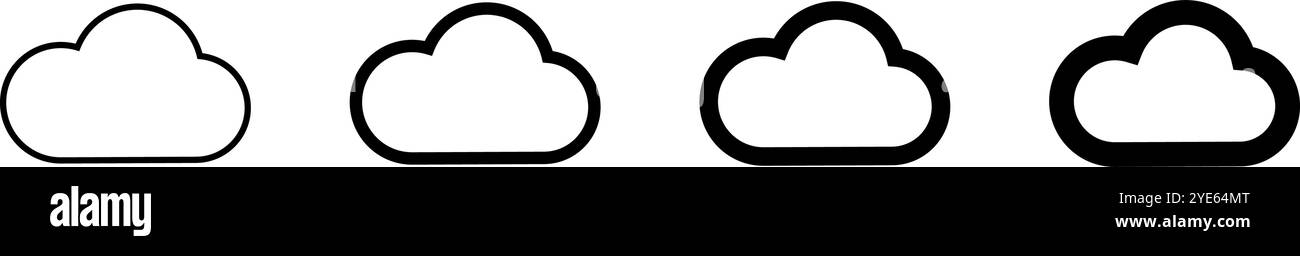 Simple cloud icon set. Editable vector Stock Vector Image & Art - Alamy