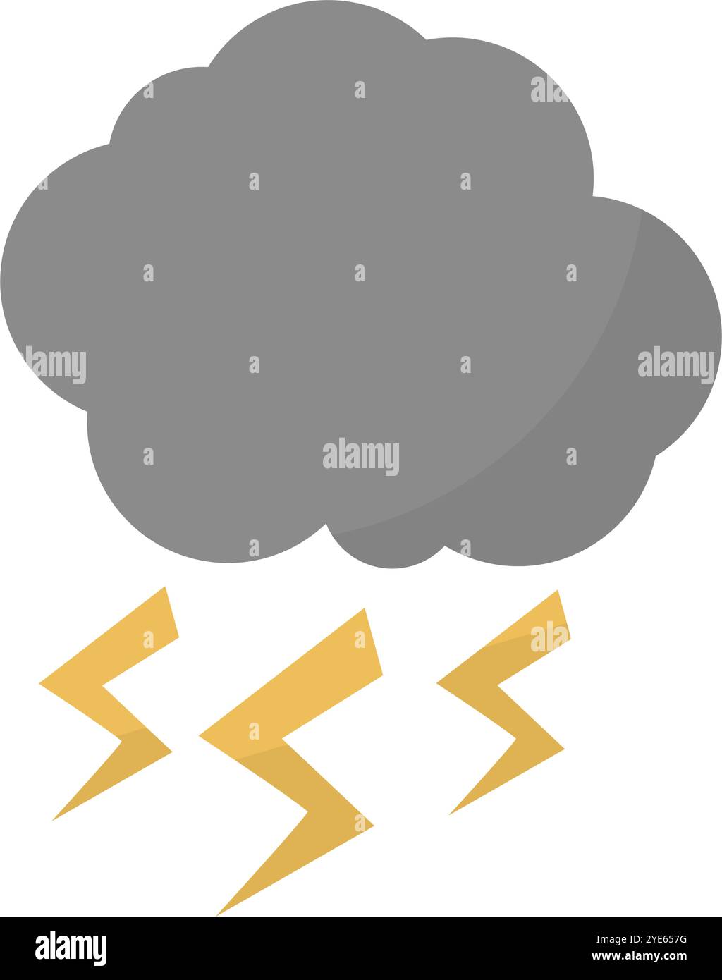 Thundercloud and lightning icon. Bad weather. Editable vector Stock Vector Image & Art - Alamy