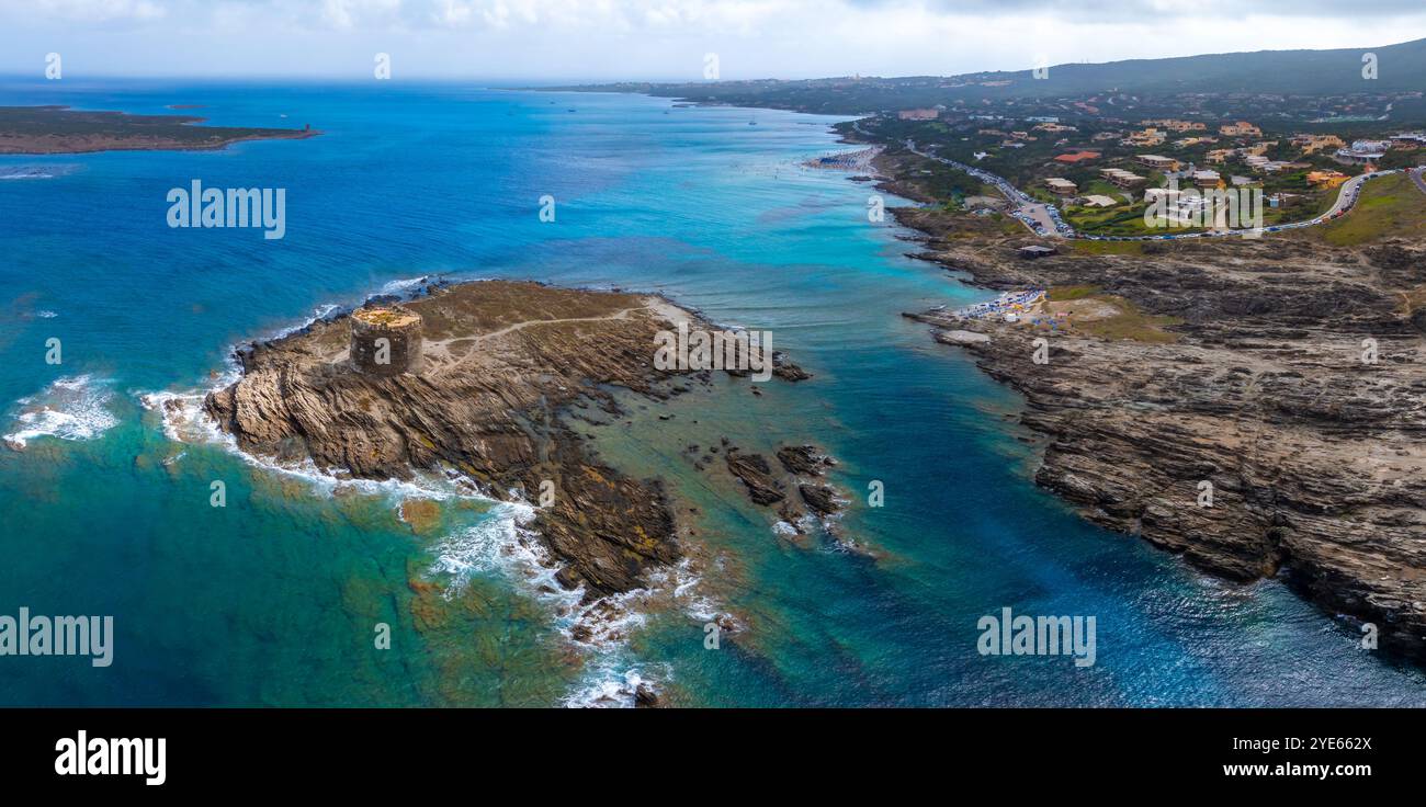 Aerial View of Sardinia's Coastal Outcrop with Historical Tower Stock ...