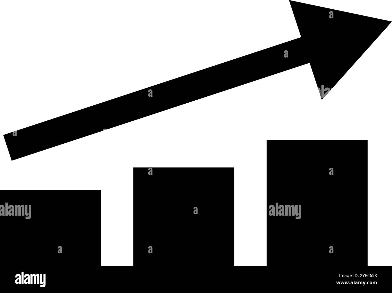 Uptrend bar graph silhouette icon. Increase. Editable vector Stock ...