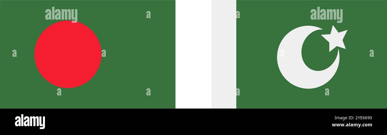 Bangladesh flag and Pakistani flag. Muslim countries. Editable vector ...