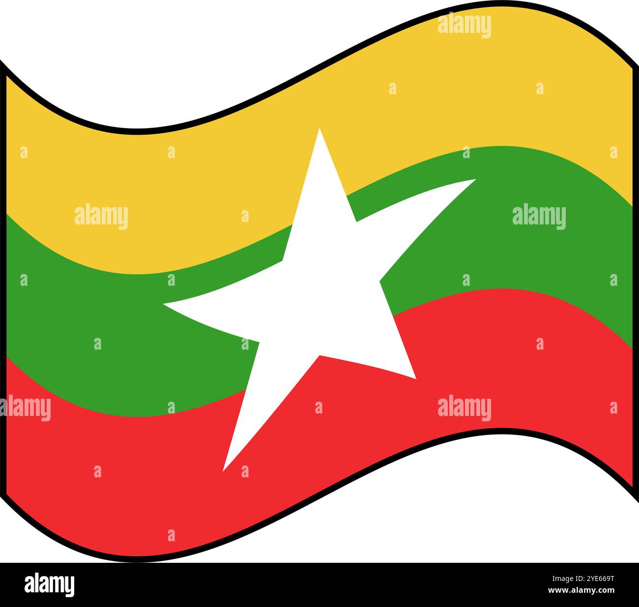 Waving Myanmar flag icon in the wind. Editable vector Stock Vector Image & Art - Alamy