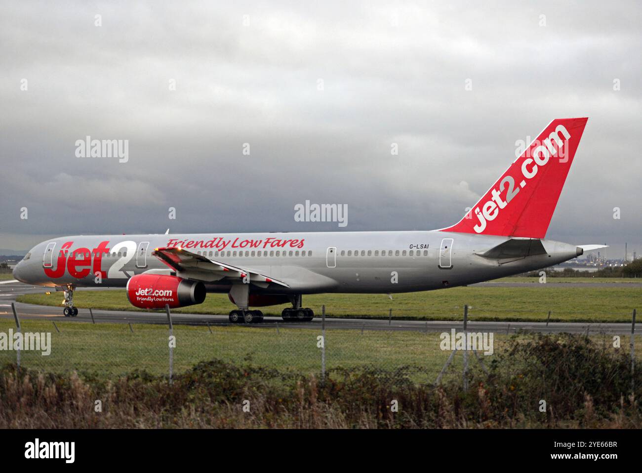 JET2 BOEING 757-21B, G-LSAI, departing LIVERPOOL JOHN LENNON AIRPORT ...
