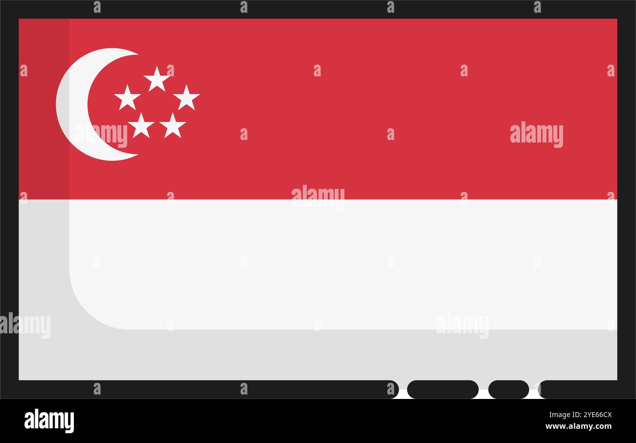Singapore flag flat design vector hi-res stock photography and images ...
