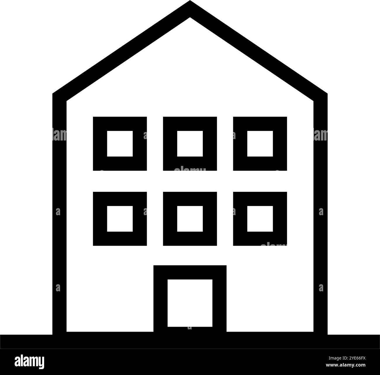 Building icon with windows. Editable vector Stock Vector Image & Art ...