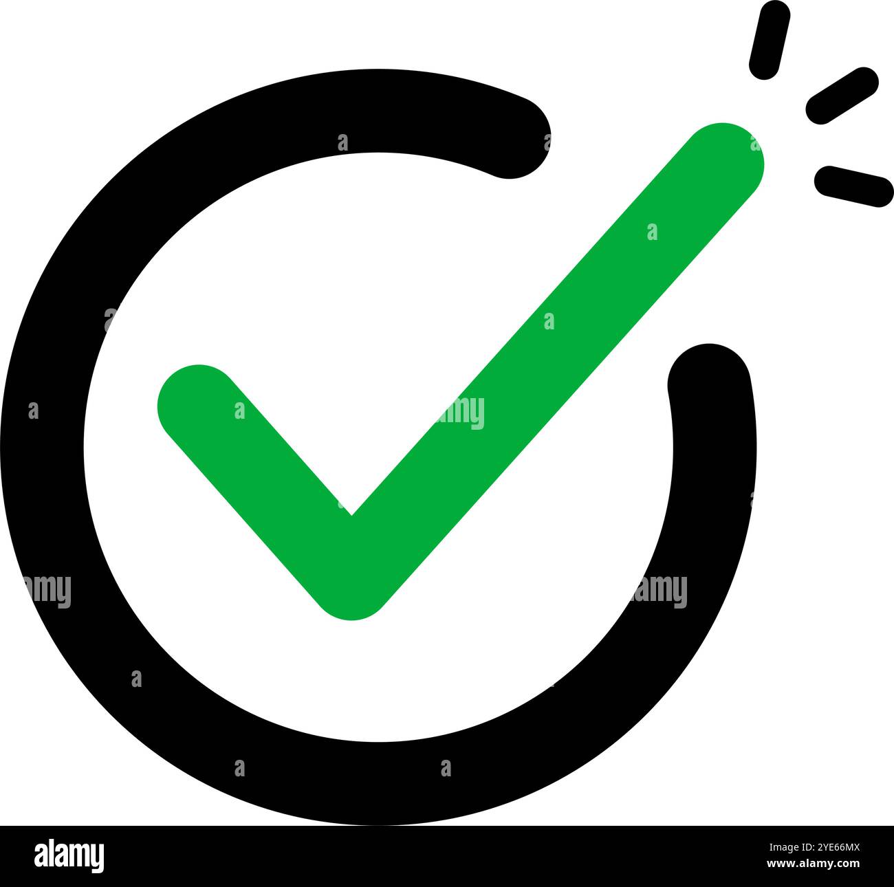 Pop check mark icon. Emphasization check box. Editable vector Stock ...