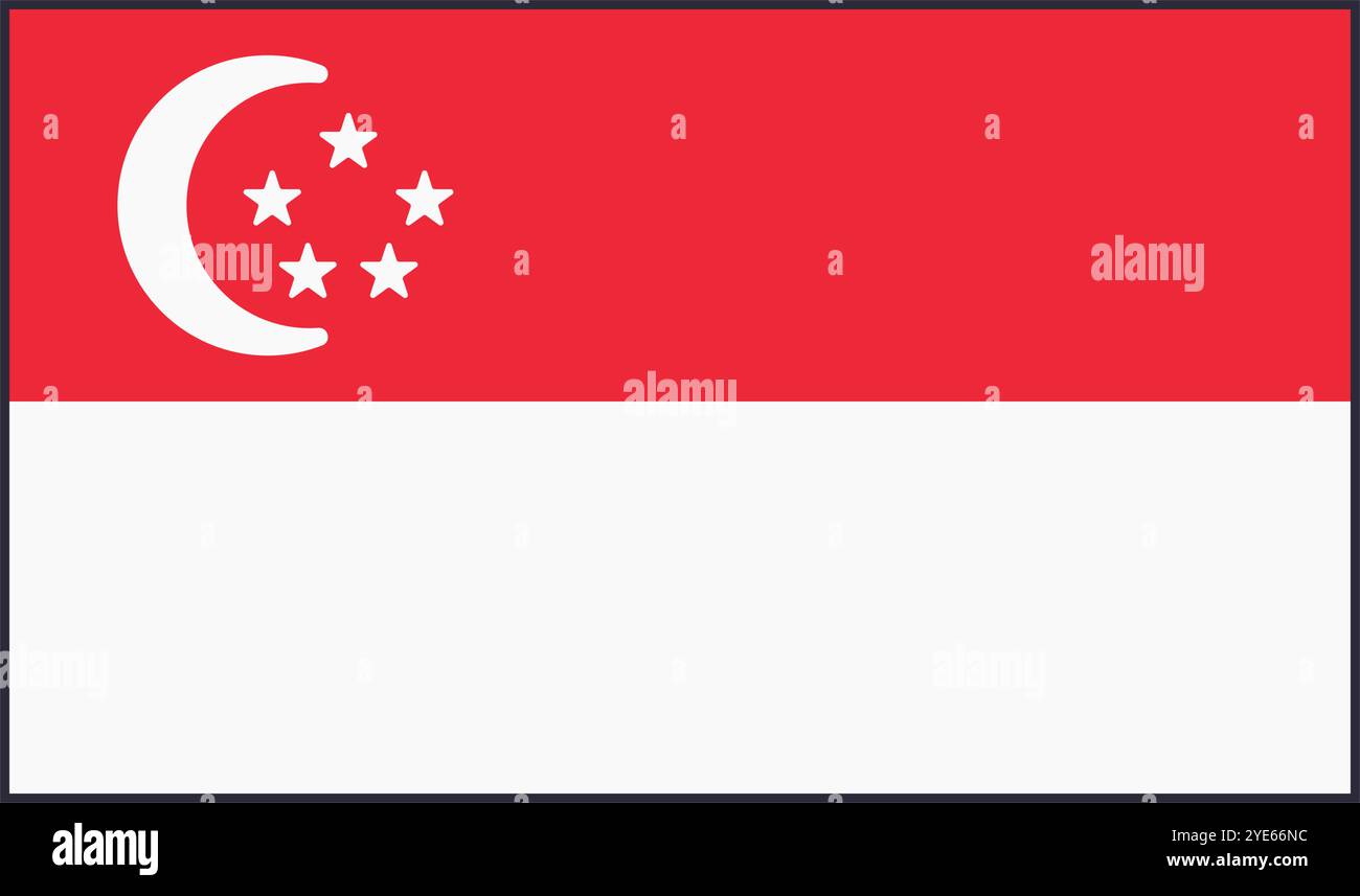 Singapore flag flat design vector hi-res stock photography and images ...