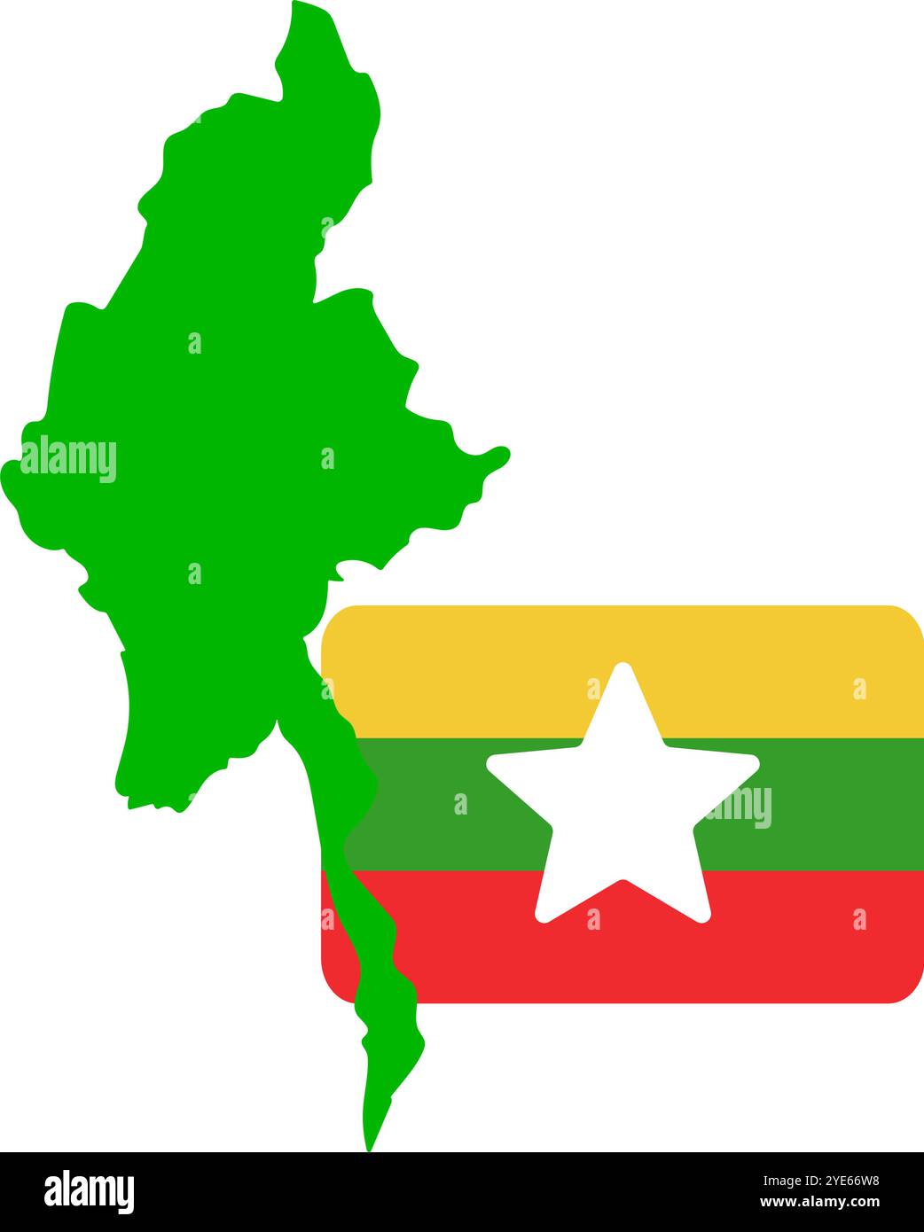 Myanmar map and Myanmar flag. Editable vector Stock Vector Image & Art - Alamy