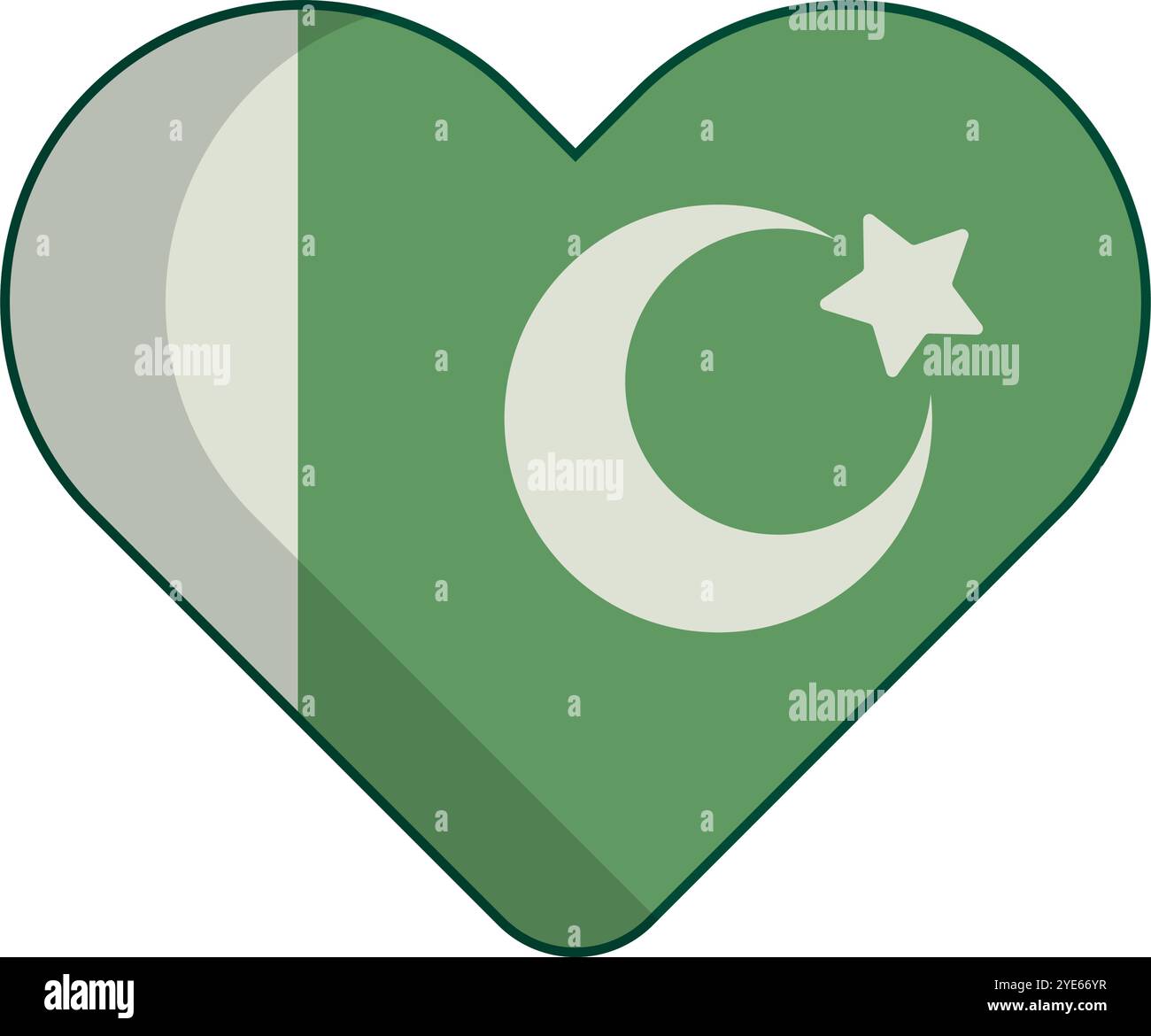 Heart-shaped Pakistani flag icon. Pakistani patriotism. Editable vector ...