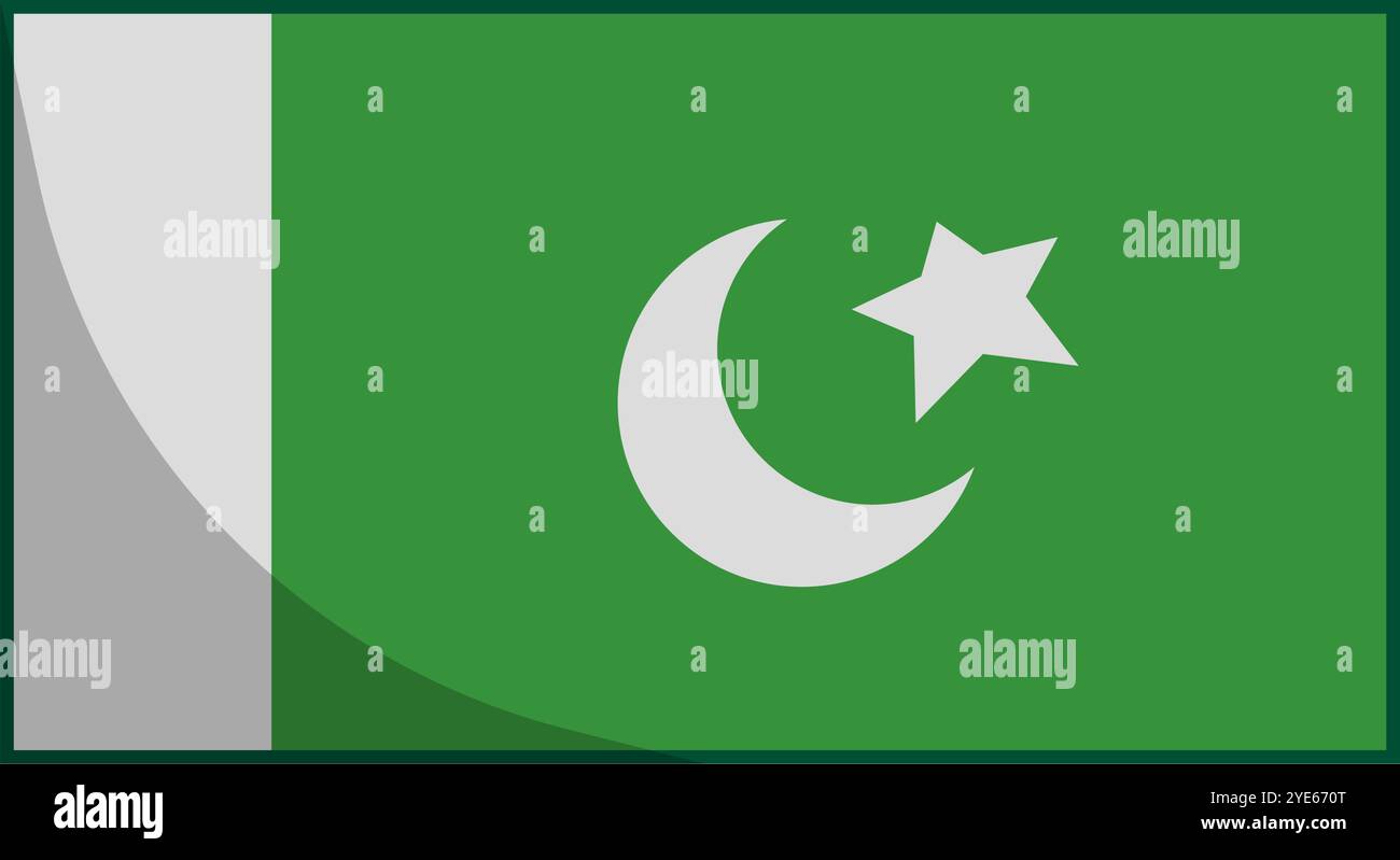 Modern Pakistani flag. Islamic State. Pakistan. Editable vector Stock ...