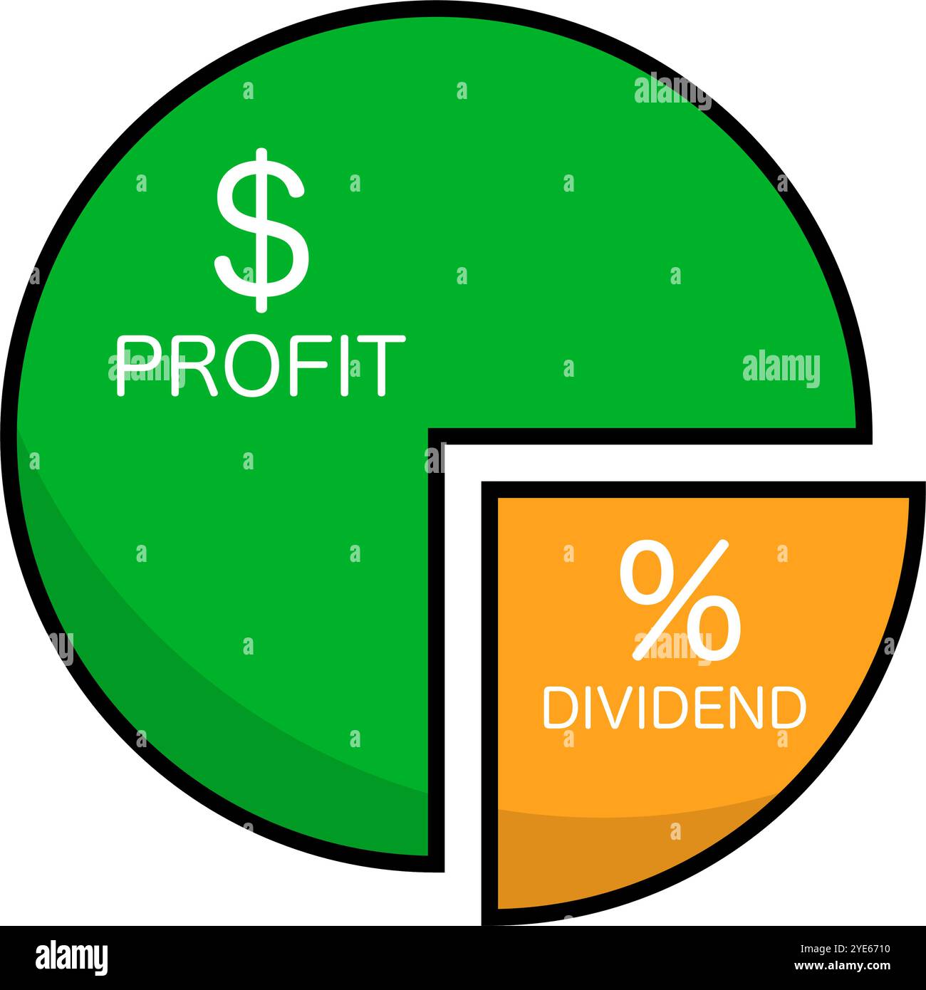 Profit and dividend percentage pie chart icon. Editable vector Stock ...