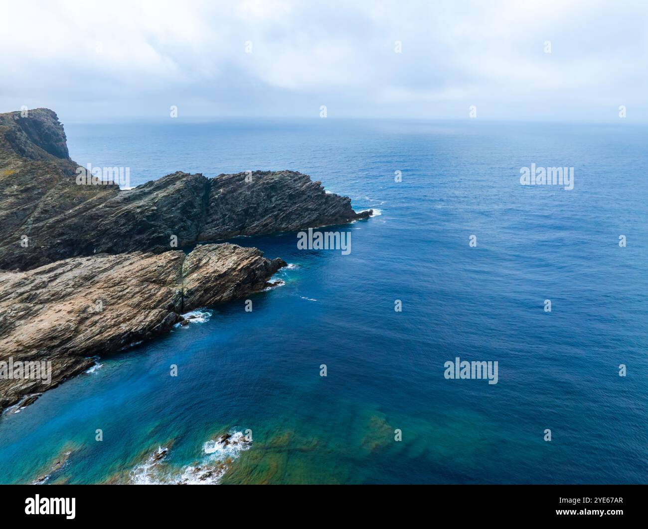 Aerial View of Sardinia's Rugged Coastline with Rocky Cliffs Stock ...