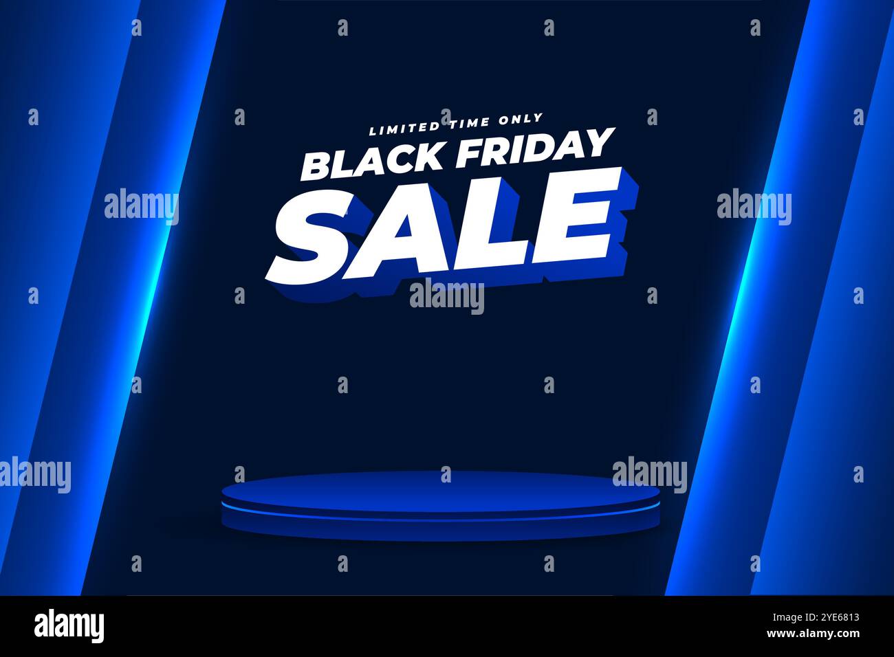 3d style black friday sale promo background with empty podium stand ...