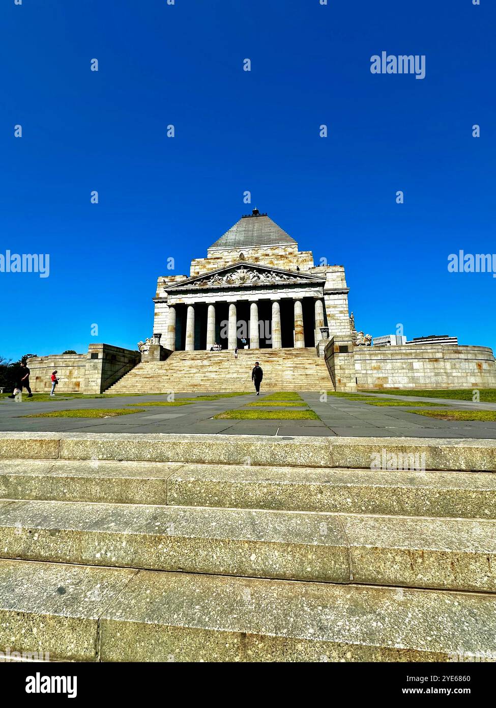 "Strolling through the iconic Shrine of Remembrance in Melbourne, a ...
