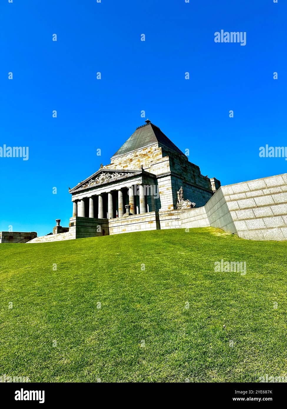 "Strolling through the iconic Shrine of Remembrance in Melbourne, a ...