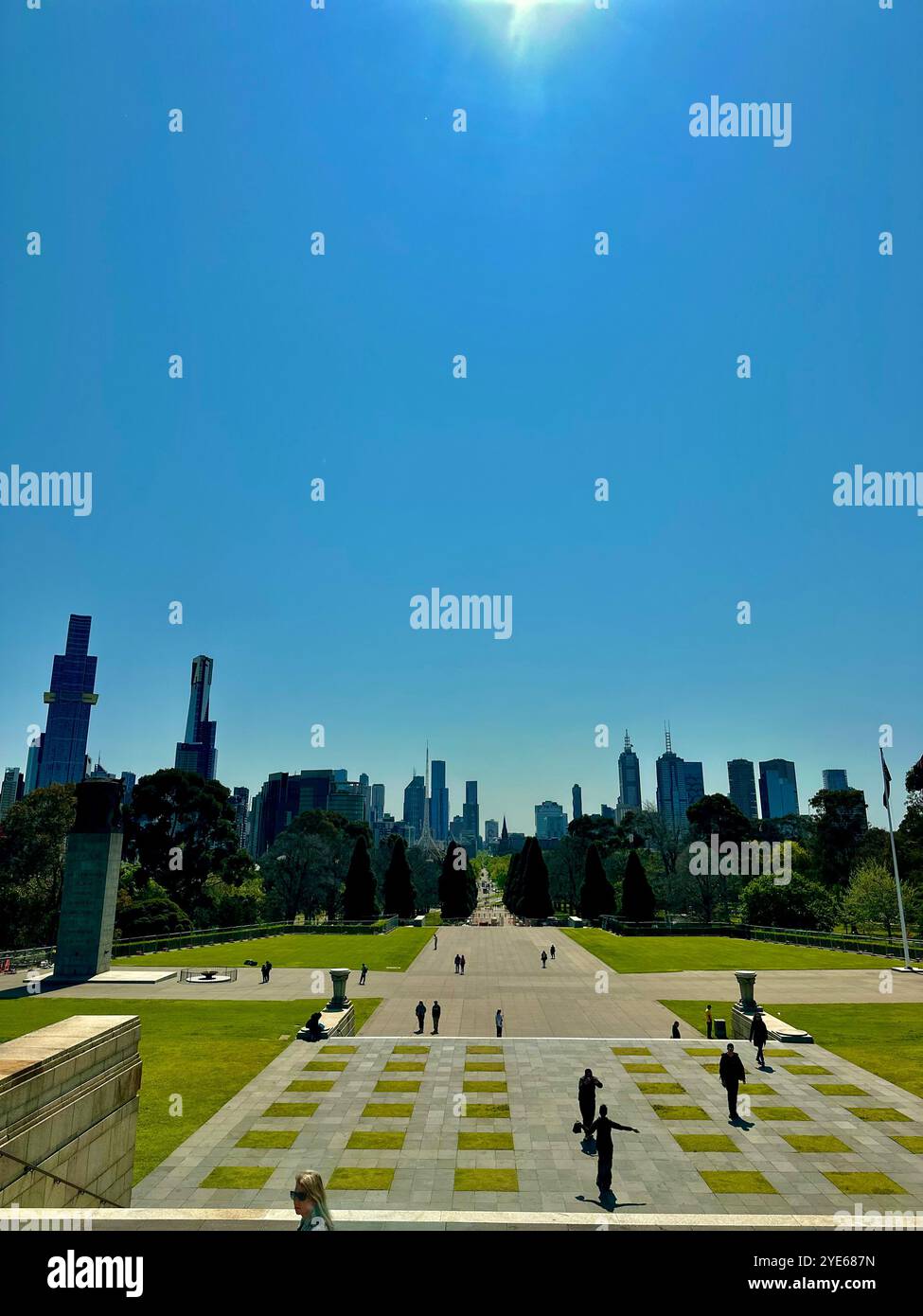 "Strolling through the iconic Shrine of Remembrance in Melbourne, a ...