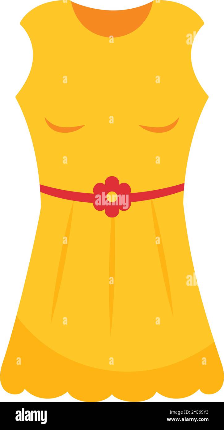 Yellow floral dress Stock Vector Images - Alamy