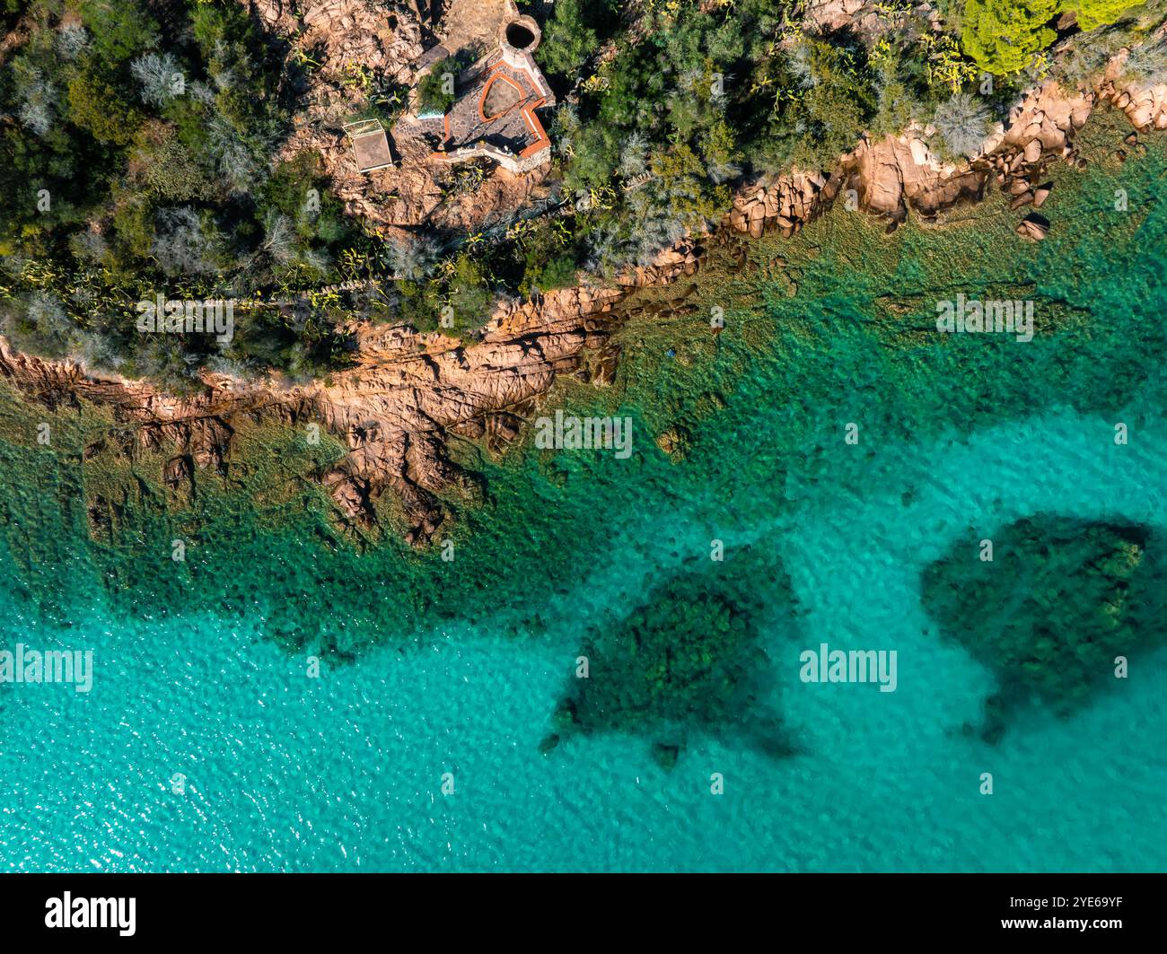 Aerial View of Sardinia's Rugged Coastline and Turquoise Waters Stock ...