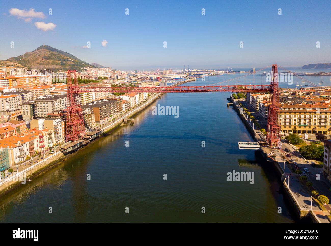 Aerial view of Bizkaia suspension Bridge Stock Photo - Alamy