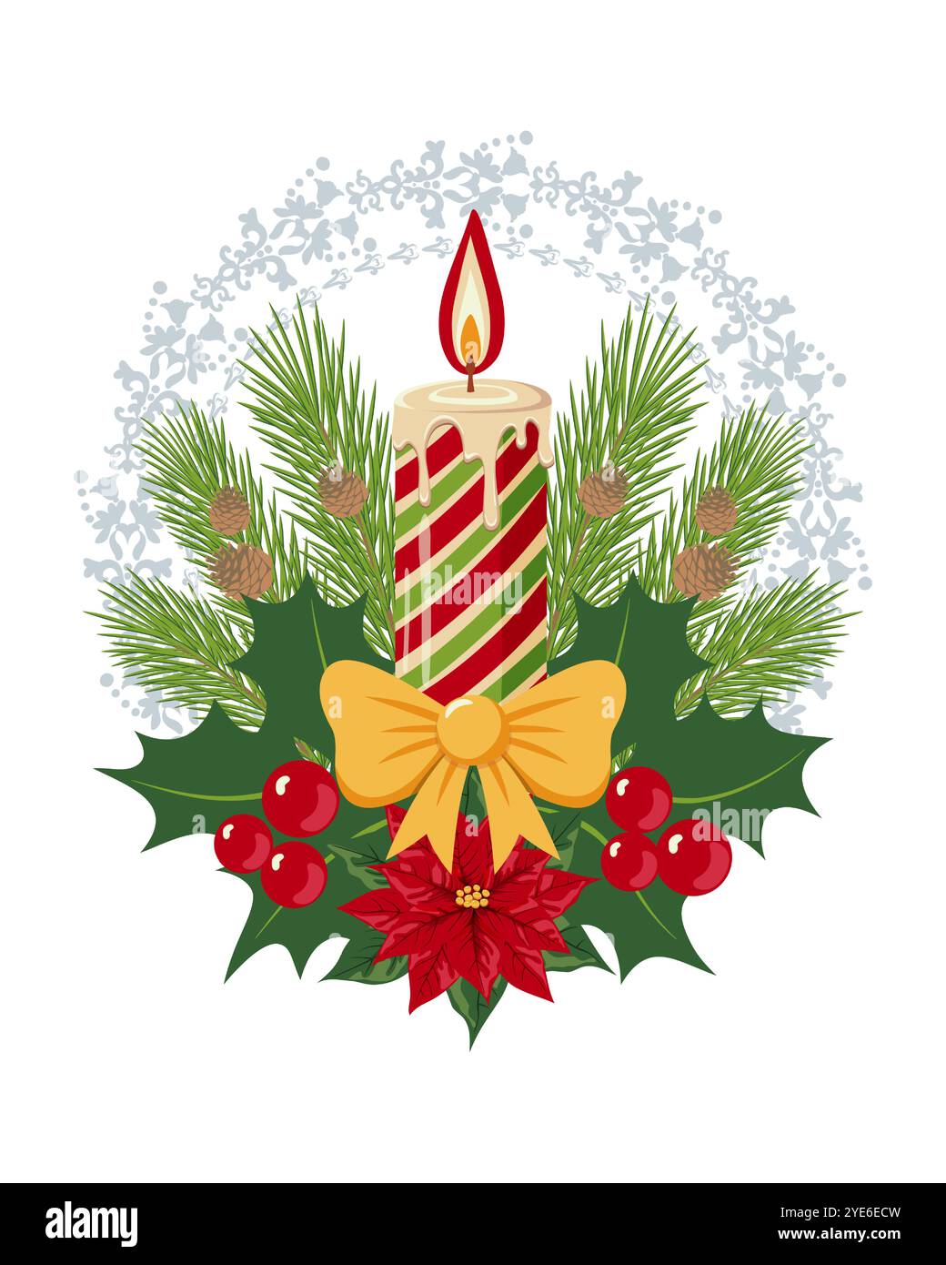 Pine cones berries wreath Stock Vector Images - Alamy