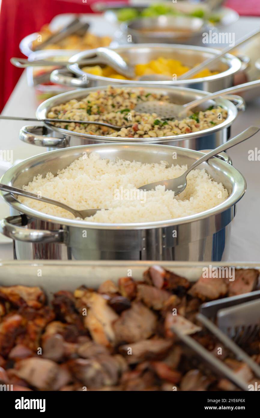 Traditional Brazilian system of serving food in a self-service buffet ...