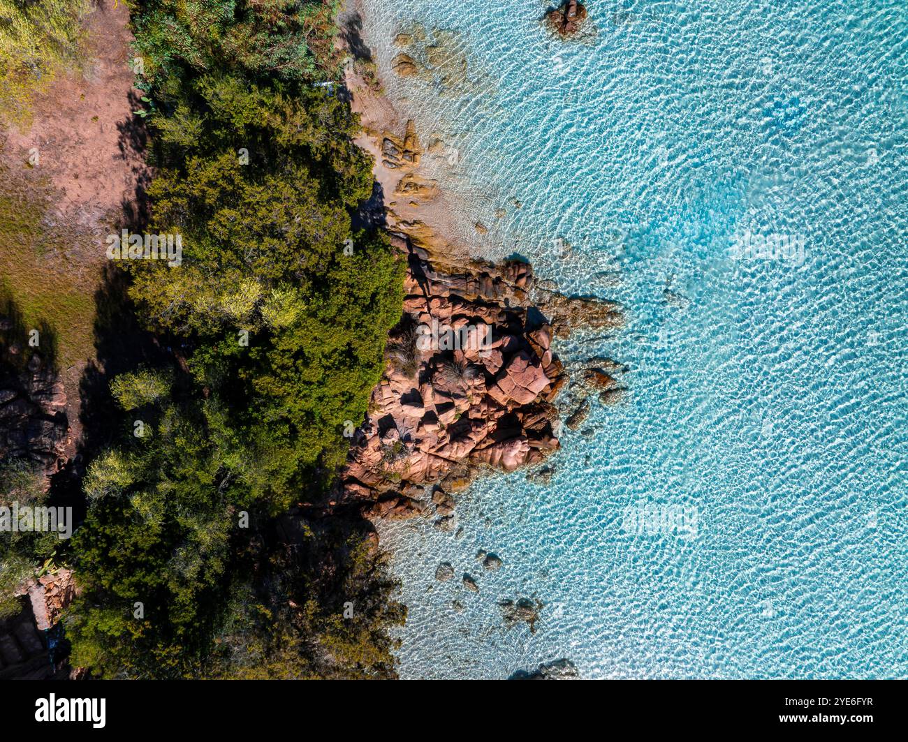 Aerial View of Sardinia's Rugged Coastline with Turquoise Waters Stock ...