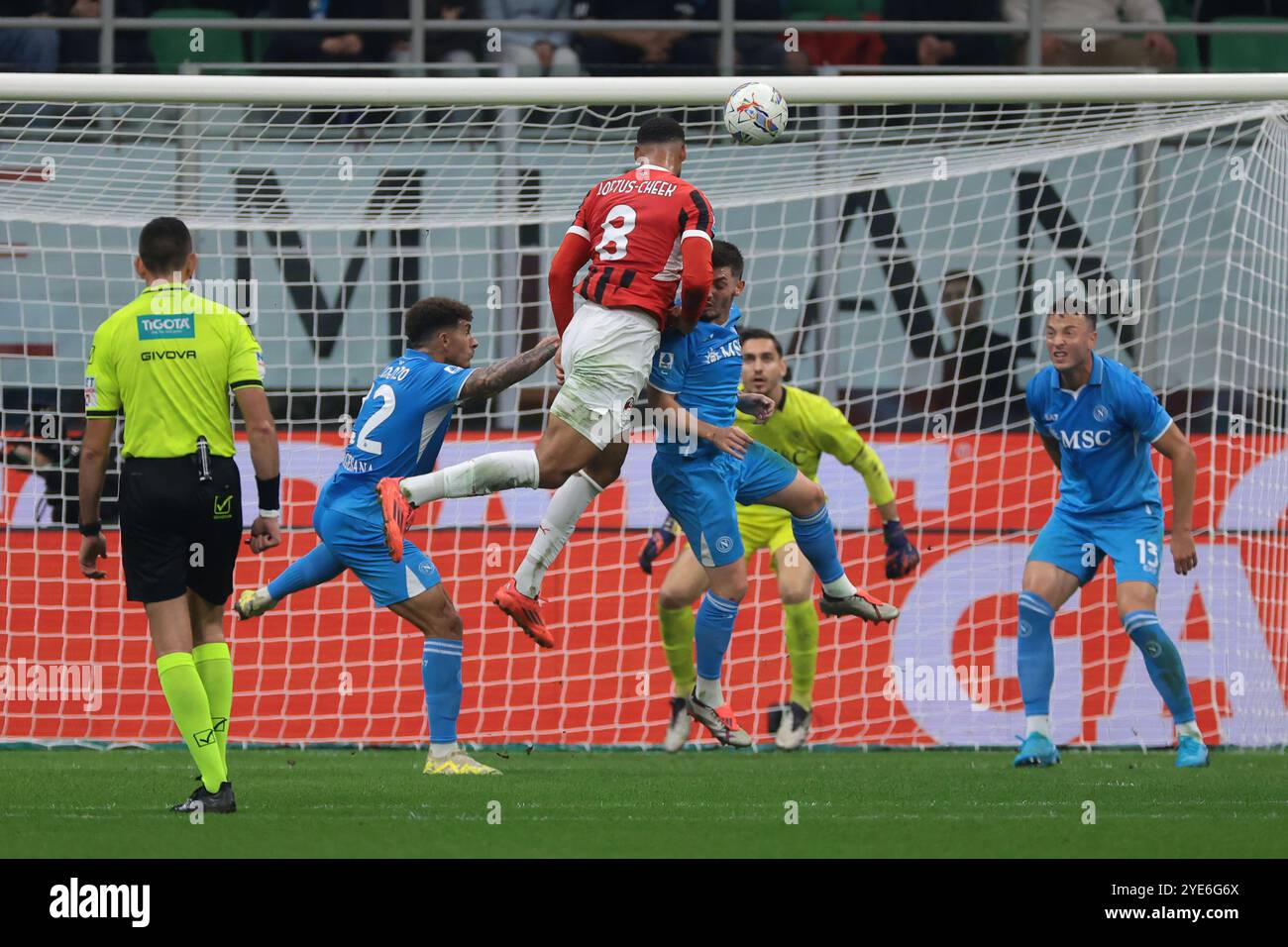 Milan, Italy. 29th Oct, 2024. Ruben Loftus-Cheek of AC Milan heads ...