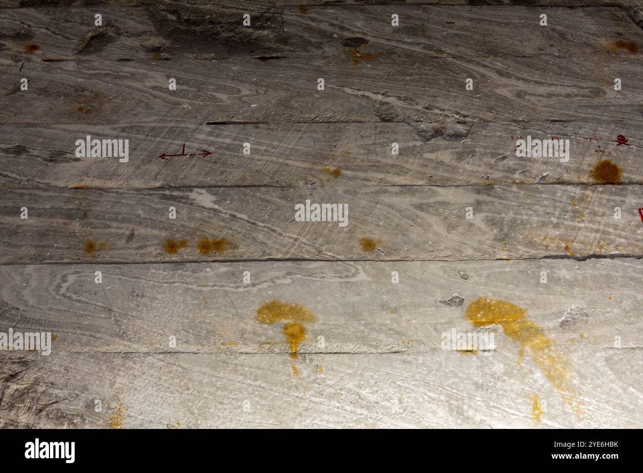 Salt wall texture background at Unirea salt mine, Slanic Prahova ...