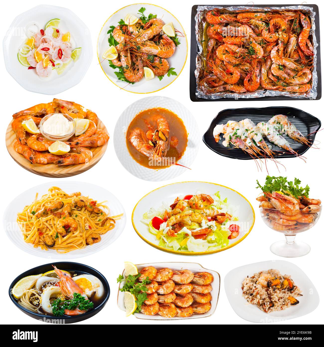 Seafoods collage hi-res stock photography and images - Alamy