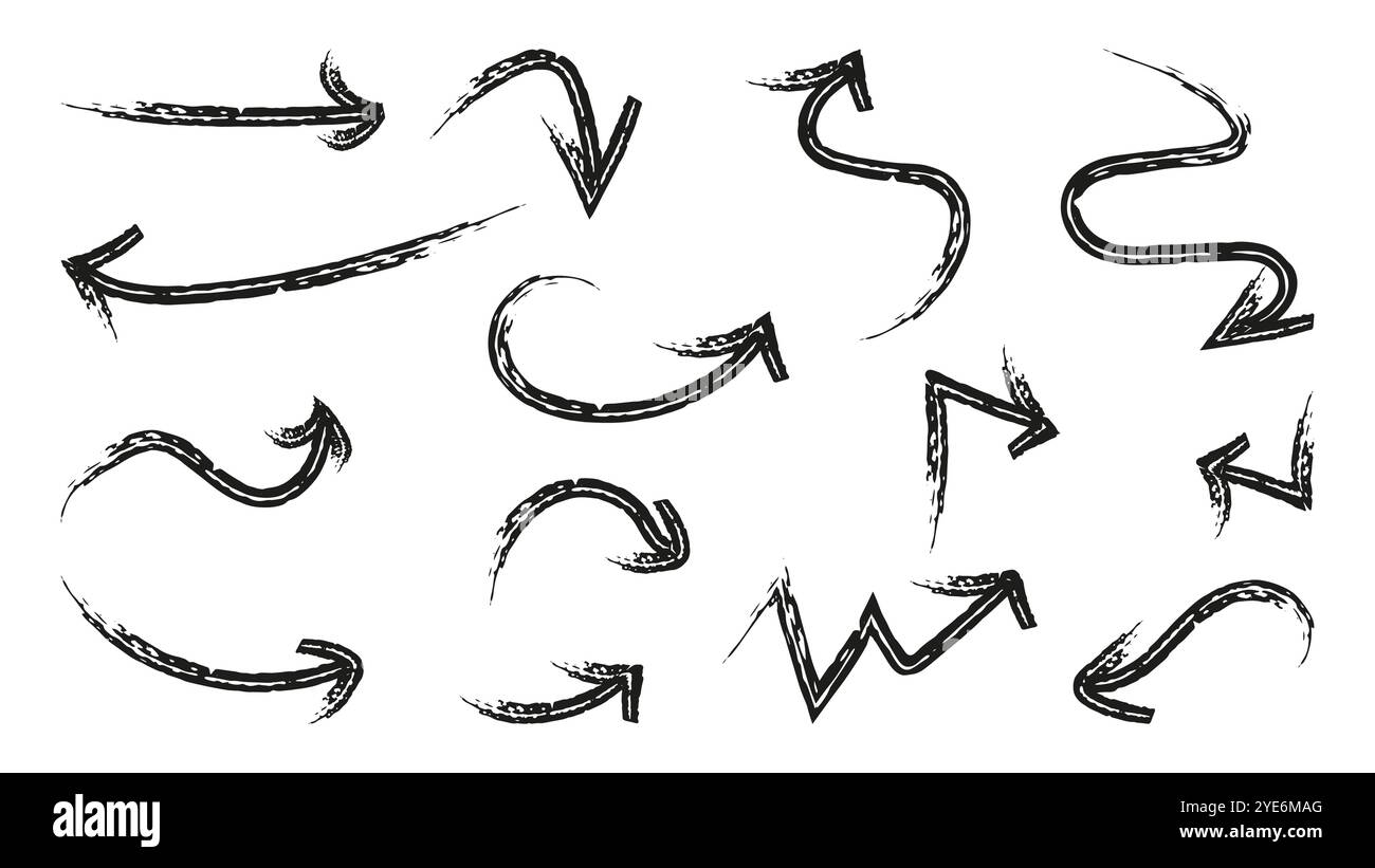 Arrows drawn with brushes for infographic design. Universal includes ...