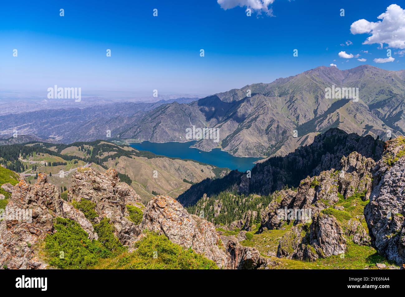 Heaven Lake of Tian Shan (Tianchi). A famous World Heritage site in ...