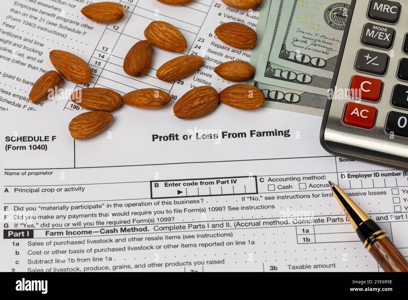 Almonds and farm tax form. Almond orchard farming income, finances and ...