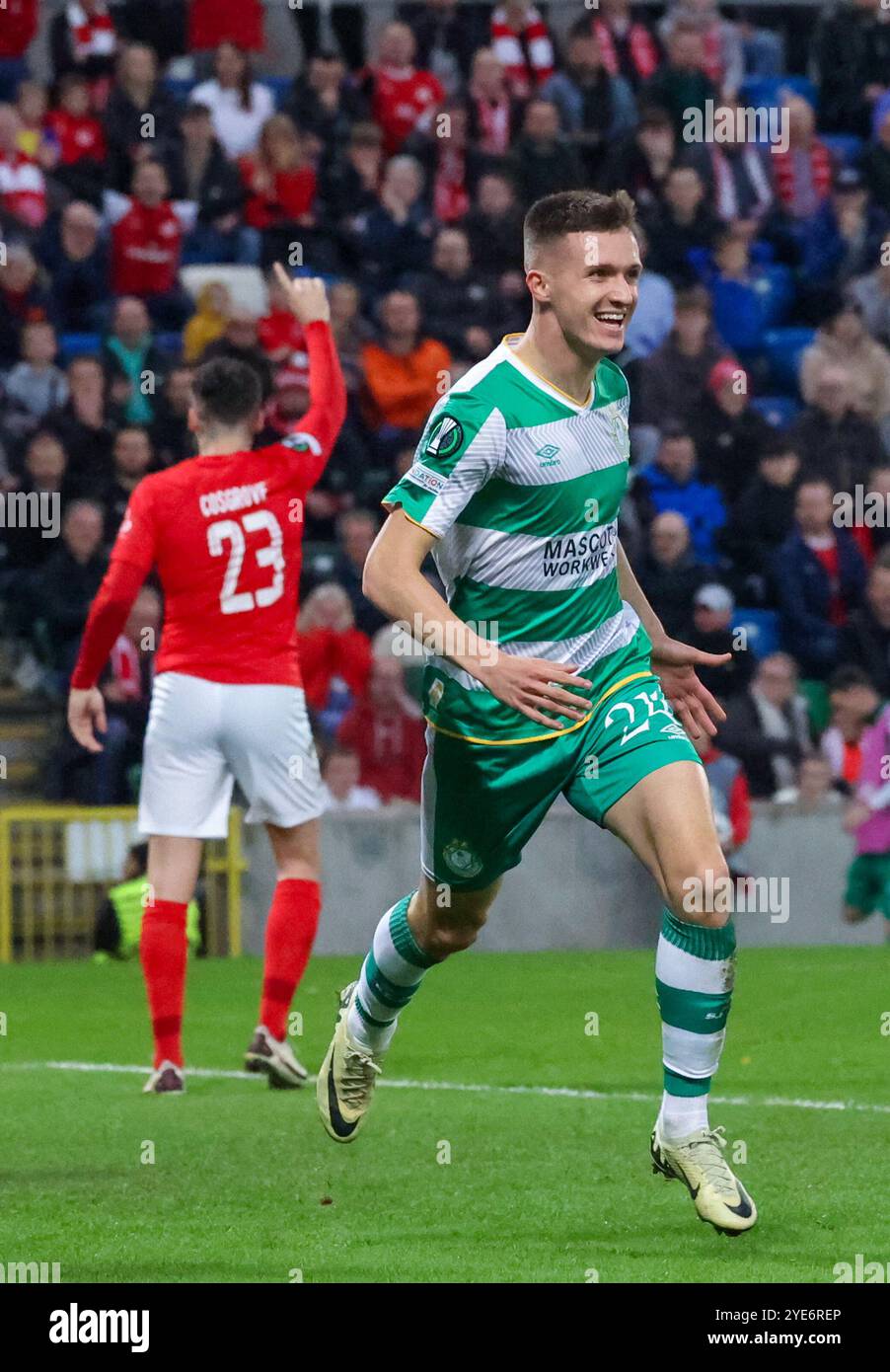 Windsor Park, Belfast, Northern Ireland, UK.24 Oct 2024. UEFA Europa ...