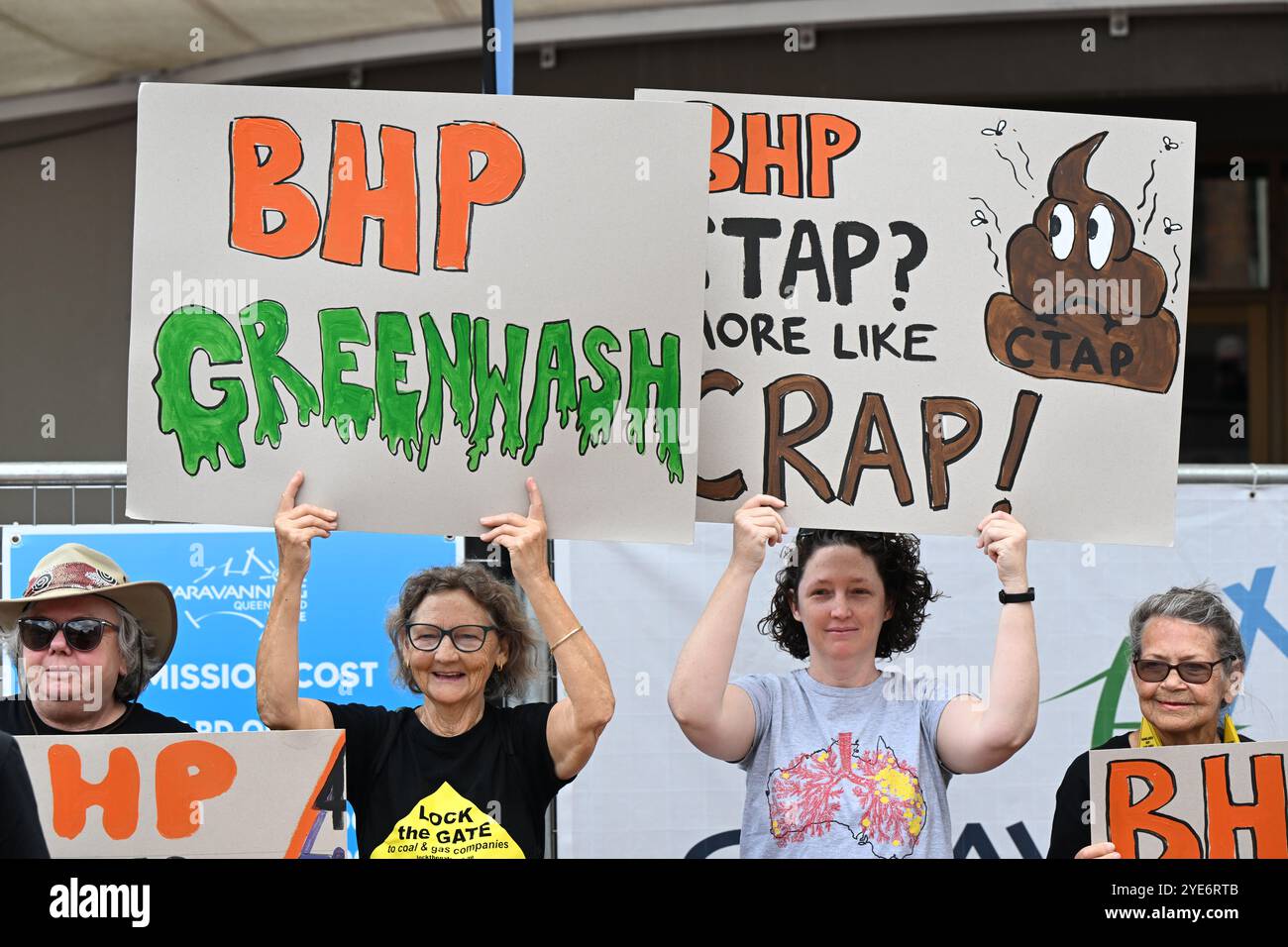 Environmental protesters from the Lock the Gate Alliance are seen ...