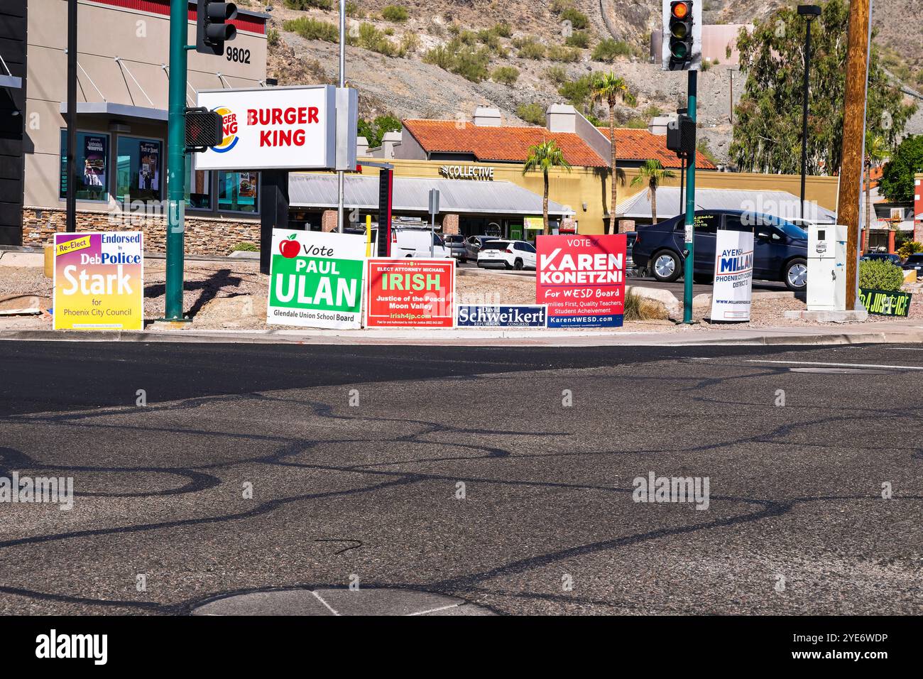 Phoenix Street Corner 10-26-2024 Phoenix, AZ USA Typlical Street Cormer ...