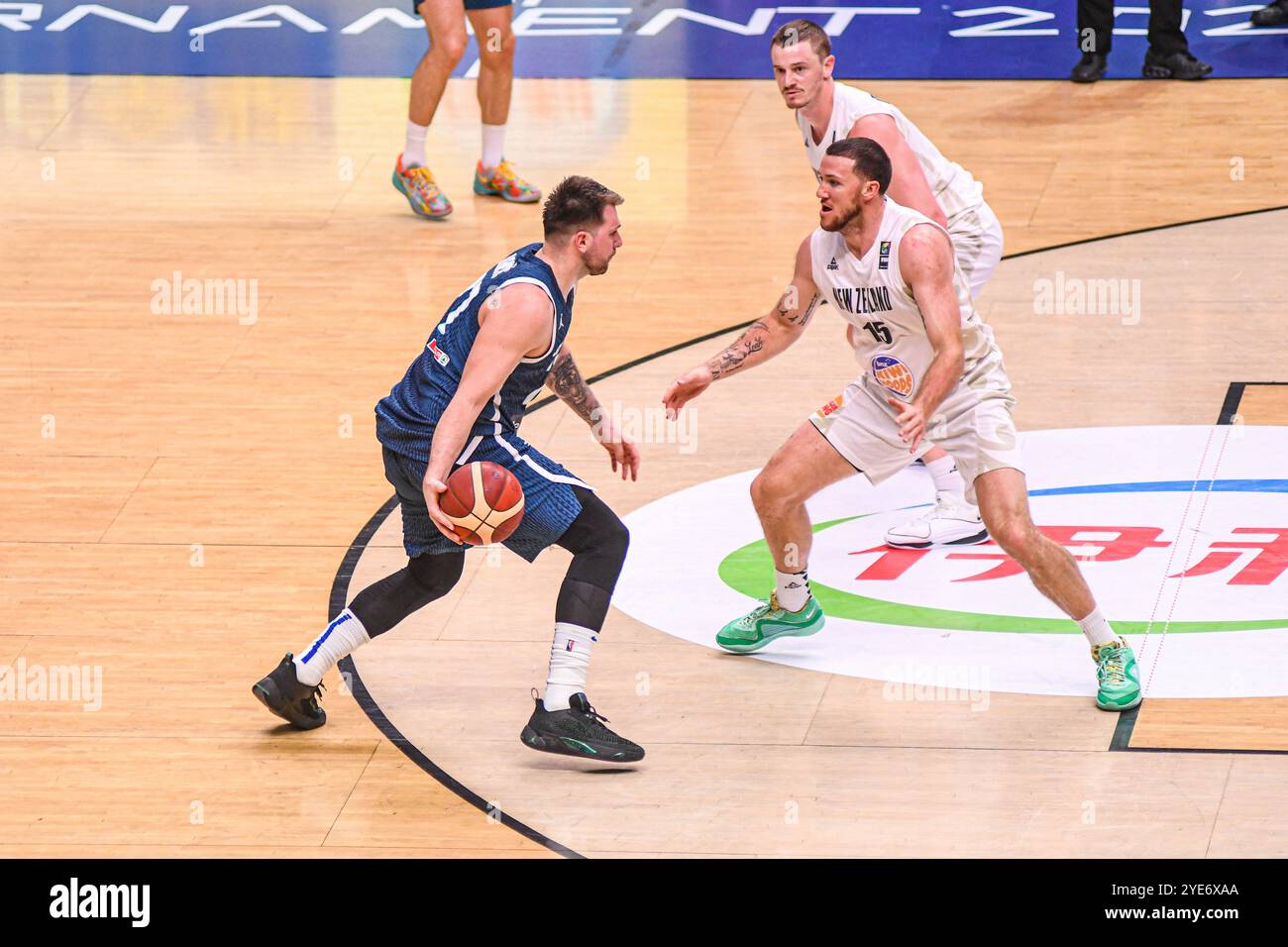 Luka Doncic (Slovenia) guarded by Thomas James Vodanovich (New Zealand ...