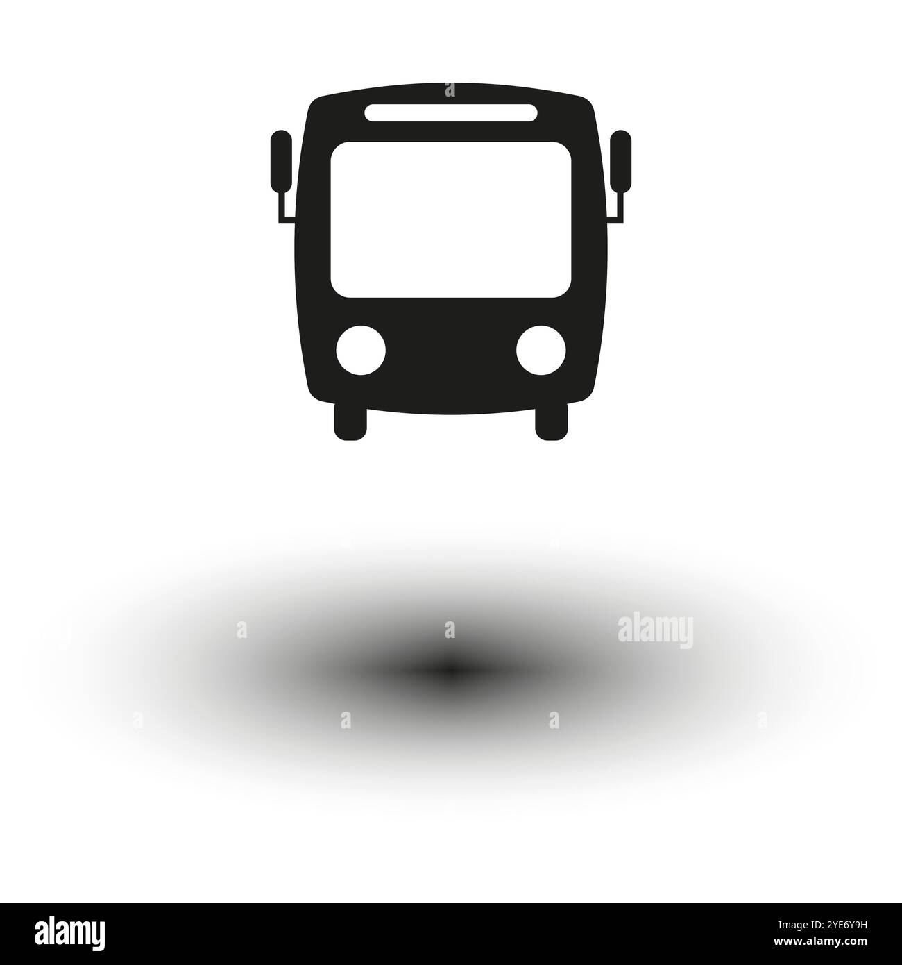 Bus icon silhouette. Front view vehicle. Vector transportation symbol ...