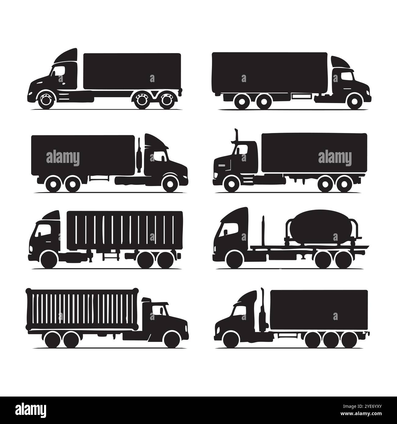 Silhouette truck moving on Black and White Stock Photos & Images - Alamy