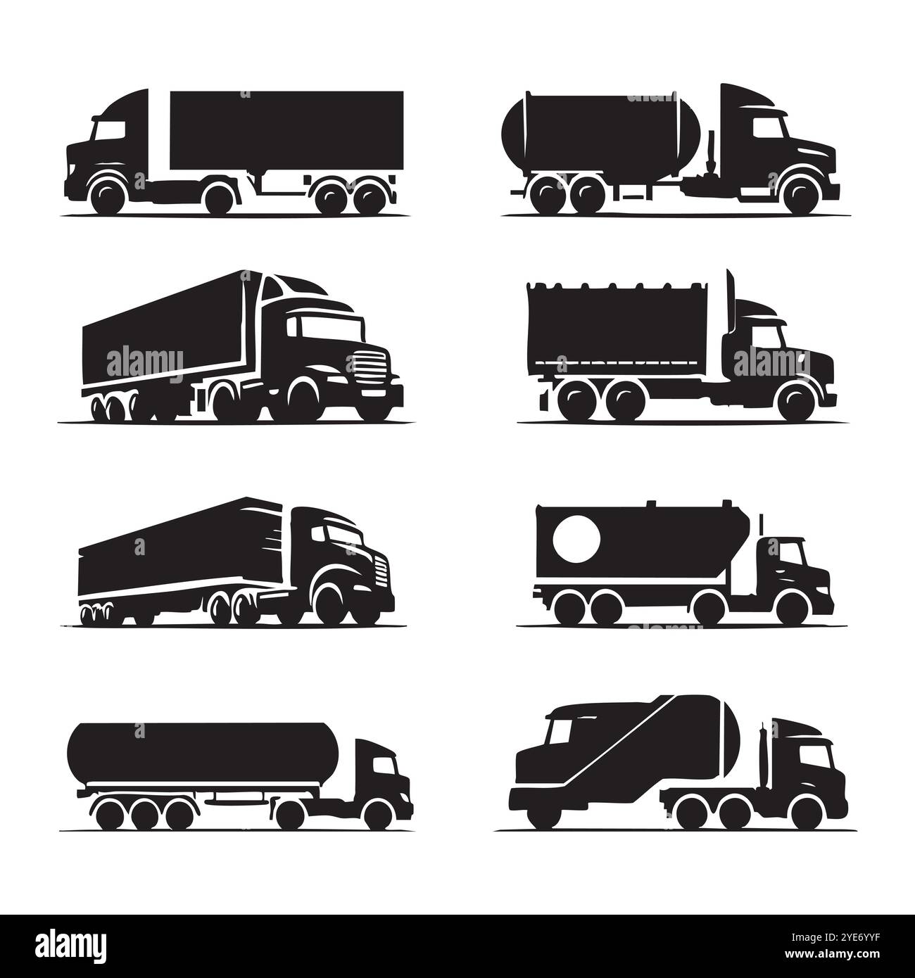 Silhouette truck moving on Black and White Stock Photos & Images - Alamy