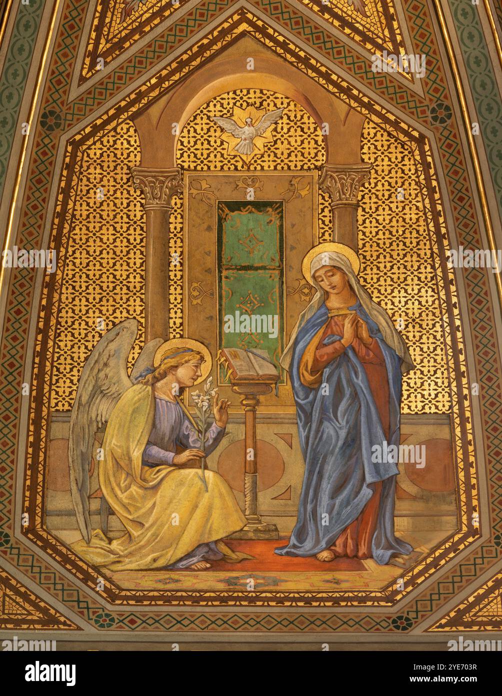 ALESSANDRIA, ITALY - SEPTEMBER 9, 2024: The ceiling fresco of ...