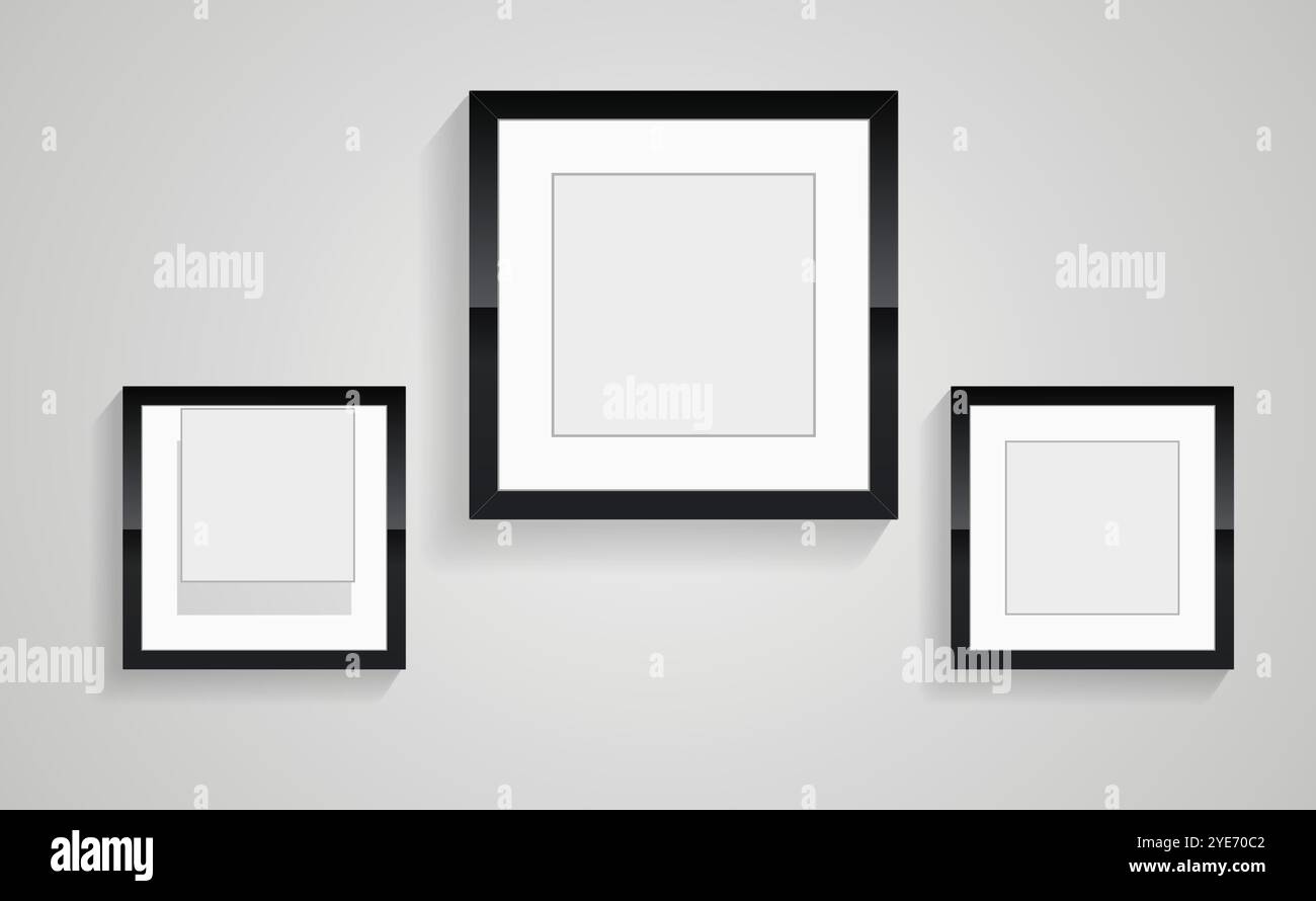 Three rectangles frame of picture in on wall art decorection design ...