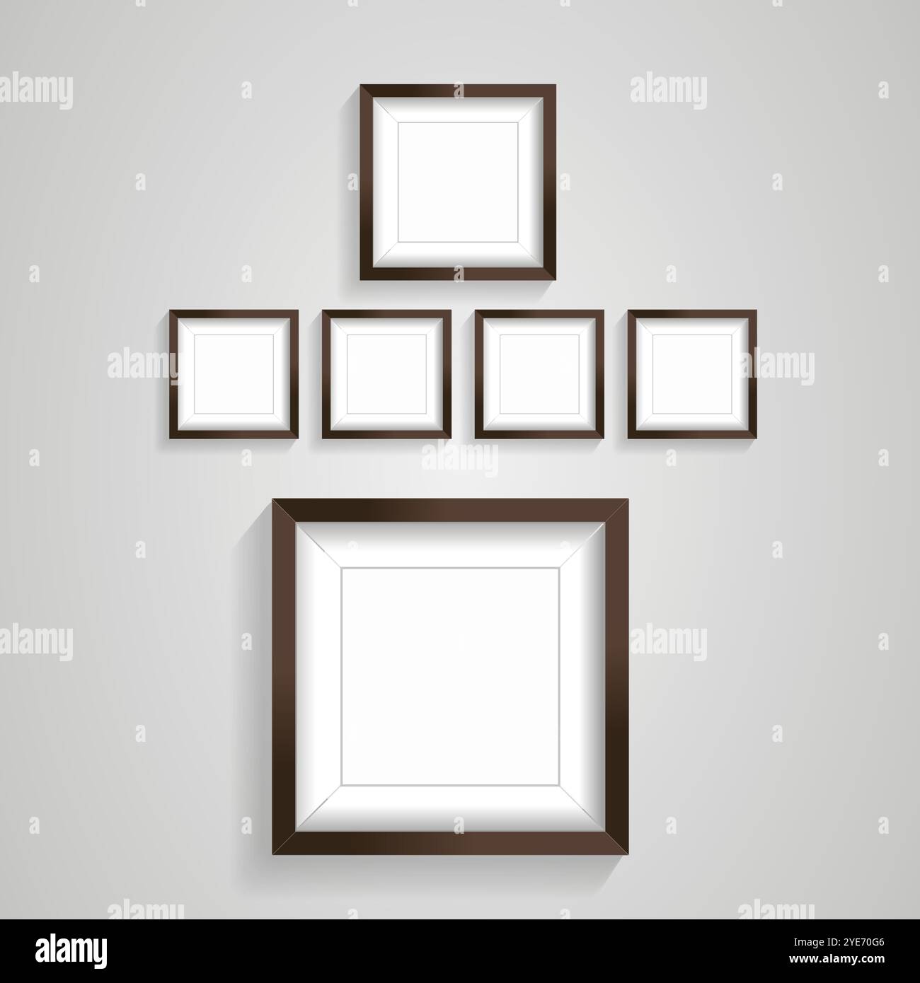 Realistic Six poster frames mock up. Vector illustration of picture ...