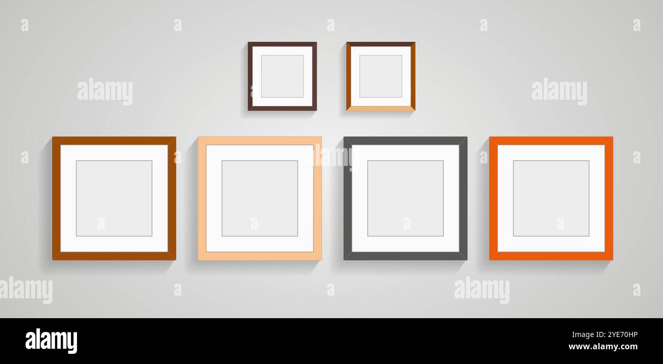 SET of picture frames wallart of photo frames, SIX rectangles frame of ...